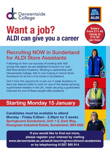 Derwentside College | Aldi Recruitment Academy (sunderland)